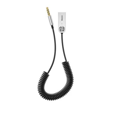 Автомобильный Bluetooth-приемник с USB и AUX входом для беспроводных звонков, компактный дизайн, черный