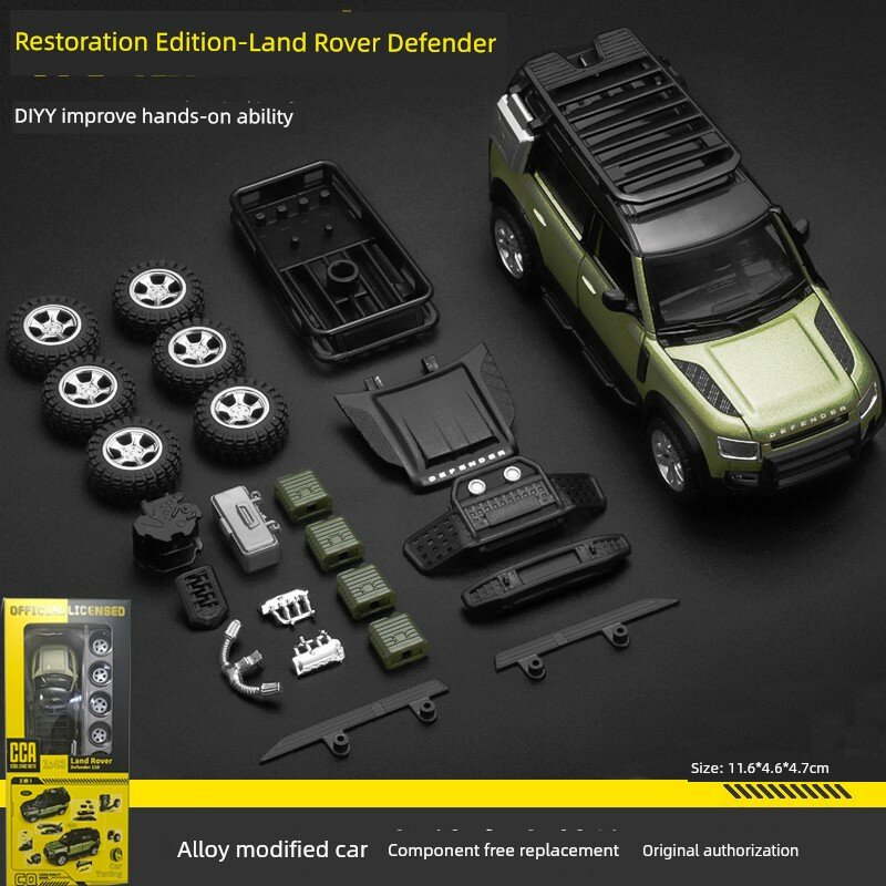 Аллюминиевая Модель Land Rover Зеленого Цвета 1:12 Масштаб Сборная Игрушка