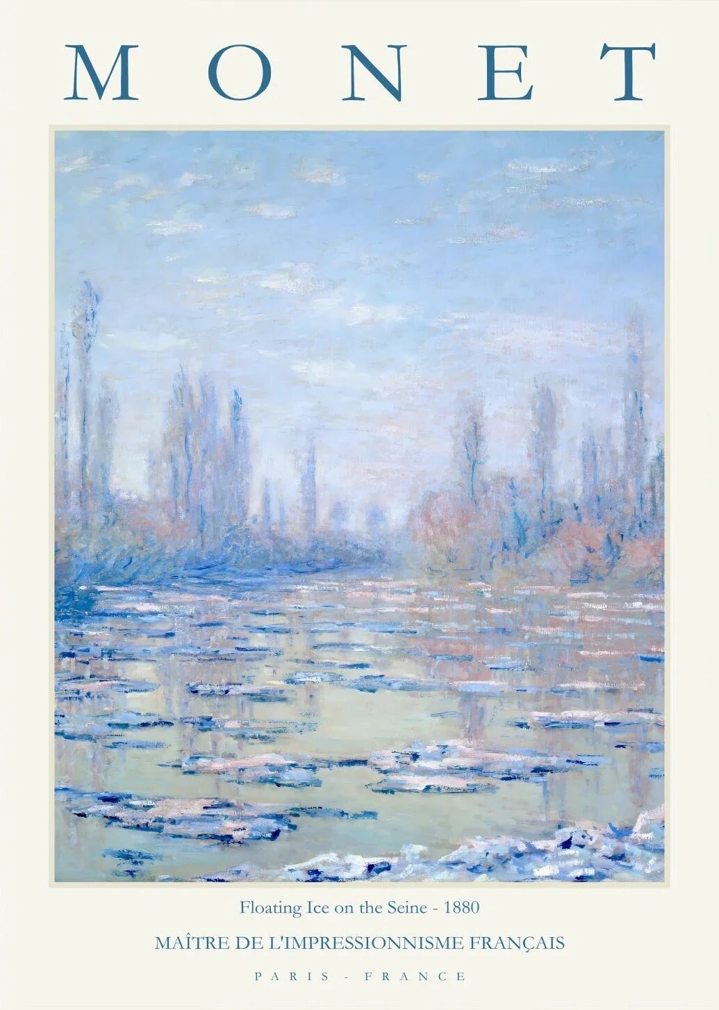 Клод Моне. Лед на Сене. Печать на холсте 30x40см, WO-010-43