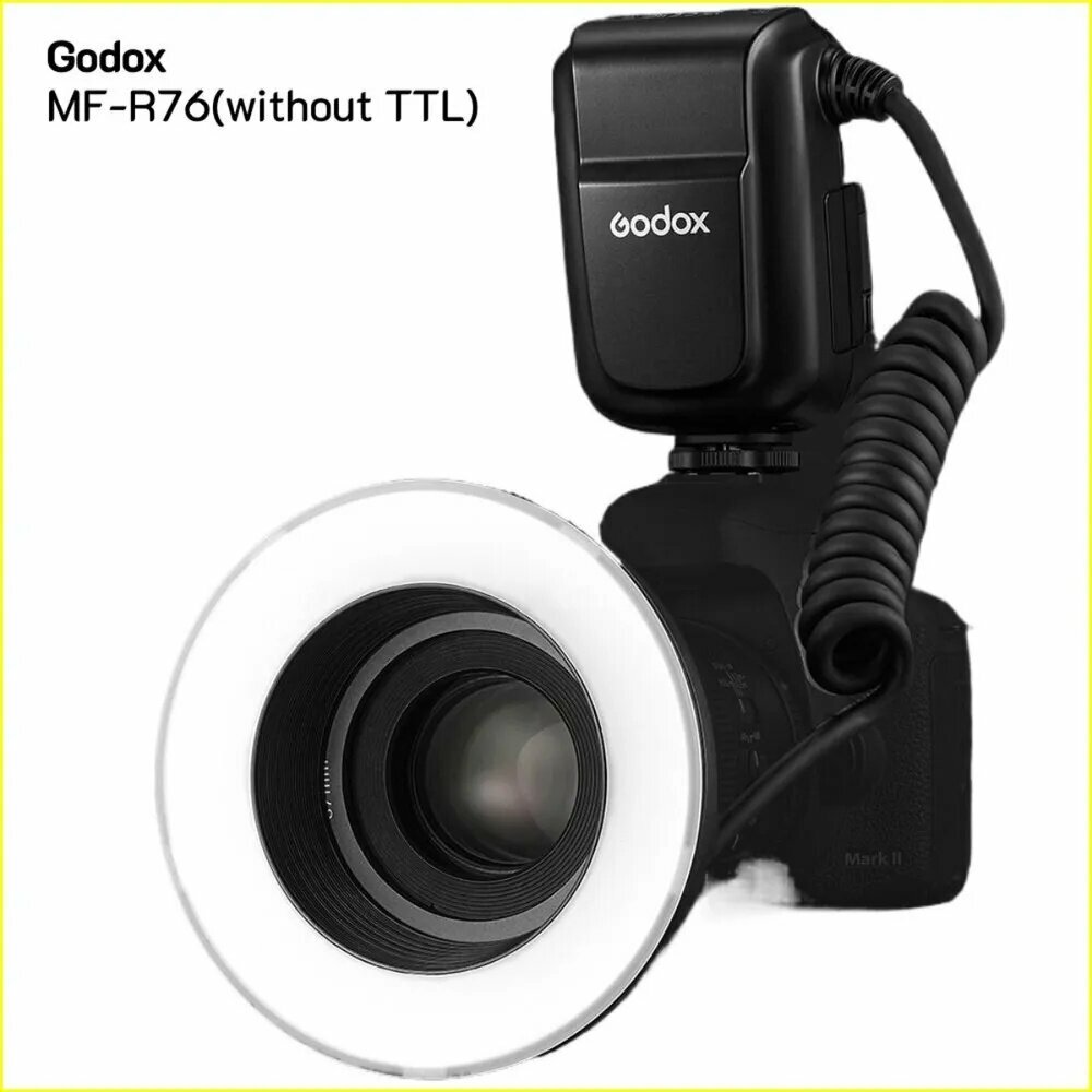 Godox MF-R76 Кольцевая вспышка для макросъемки, аккумулятор емкостью 2600 мАч, адаптер на 8 объективов, аксессуары для съемки крупным планом цифровой зеркальной камеры