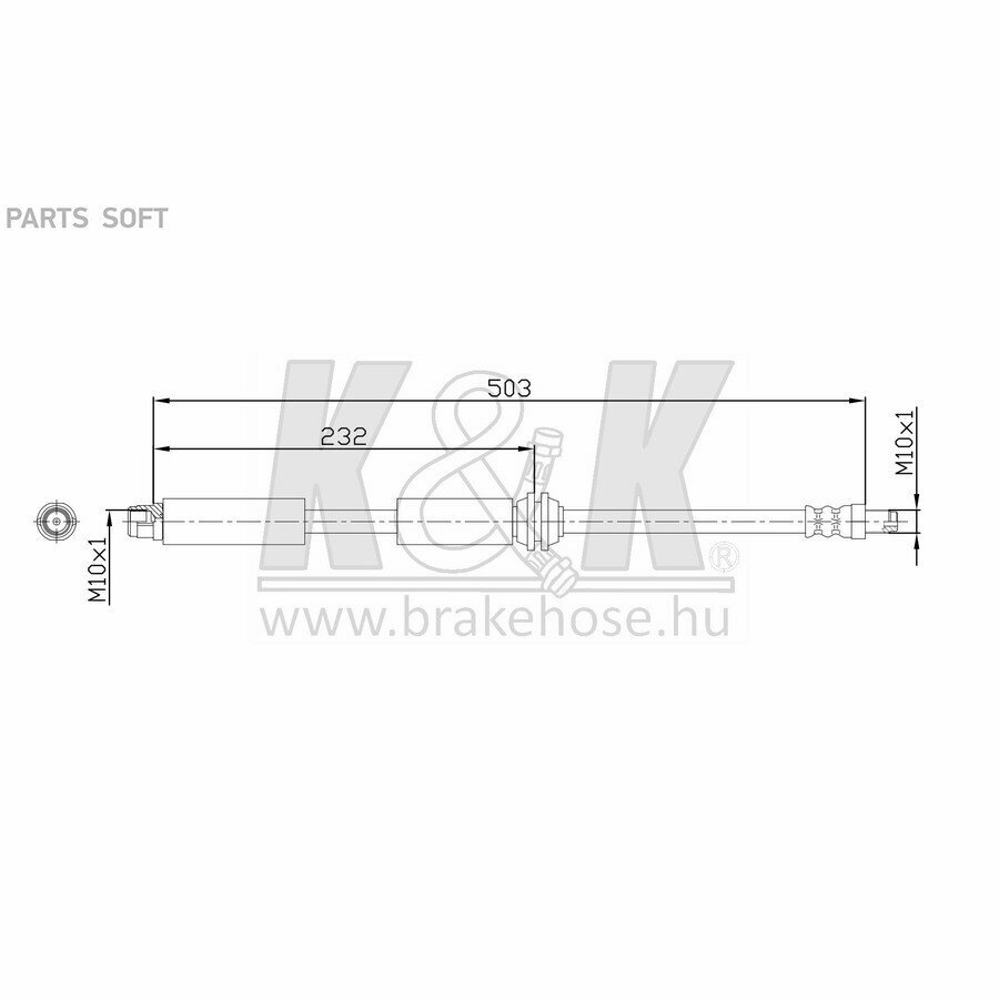 FT1367 K&K Тормозной шланг K&K FT1367 | цена за 1 шт
