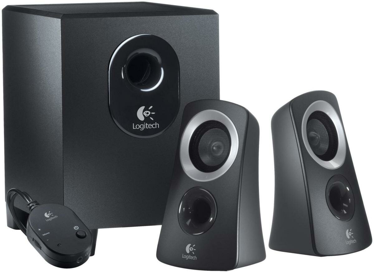 Колонки Logitech Z313, 2.1, черный, 25 Вт (RMS), проводной пульт ДУ