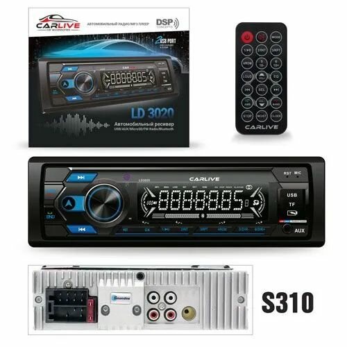 Автомагнитола CarLive LD3020 LED.2USB. BT. TF. FM. ISO.7RGB.4RCA