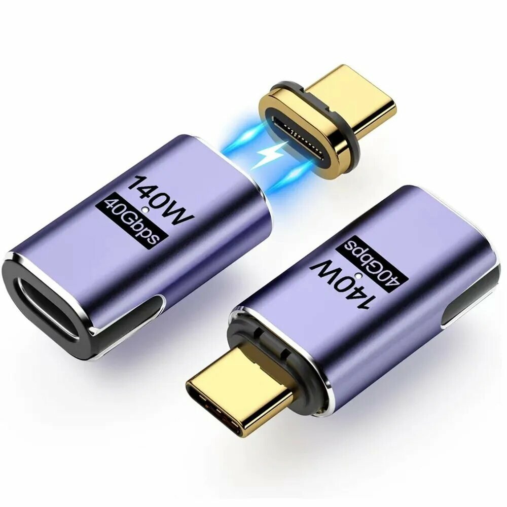 24-контактный магнитный адаптер USB C прямой головкой с быстрой зарядкой PD140W USB4 передача данных со скоростью 40 Гбит/с видео 8K60Hz32564