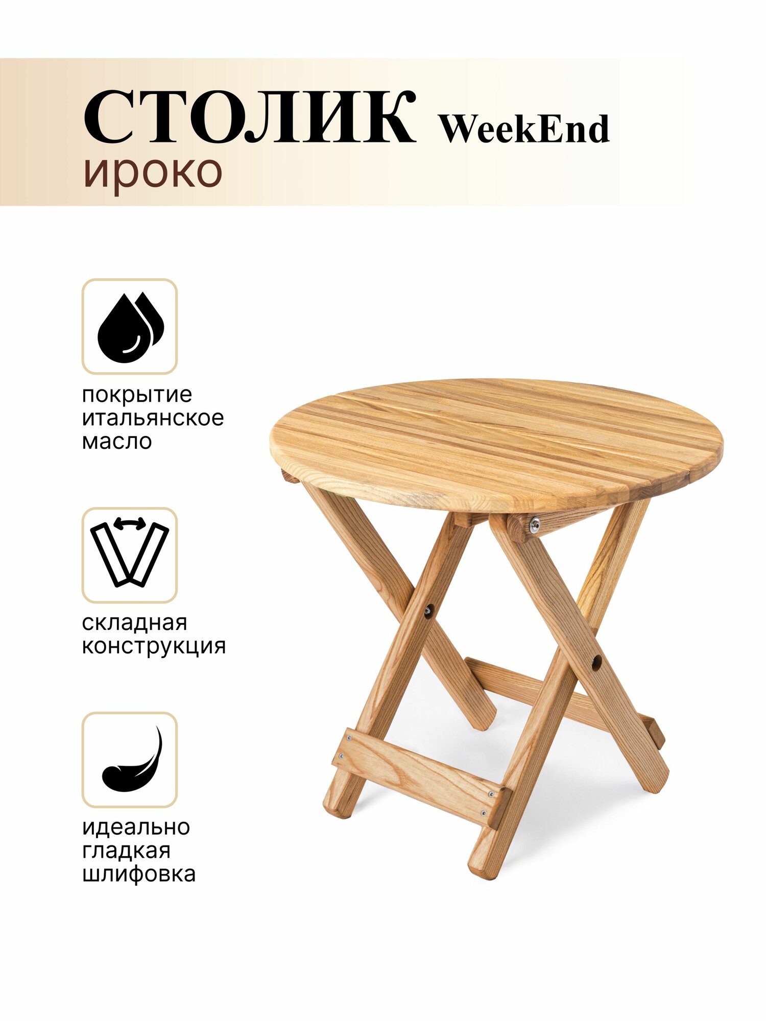 Столик Викенд складной, кофейный, чайный, сервировочный, для пикника