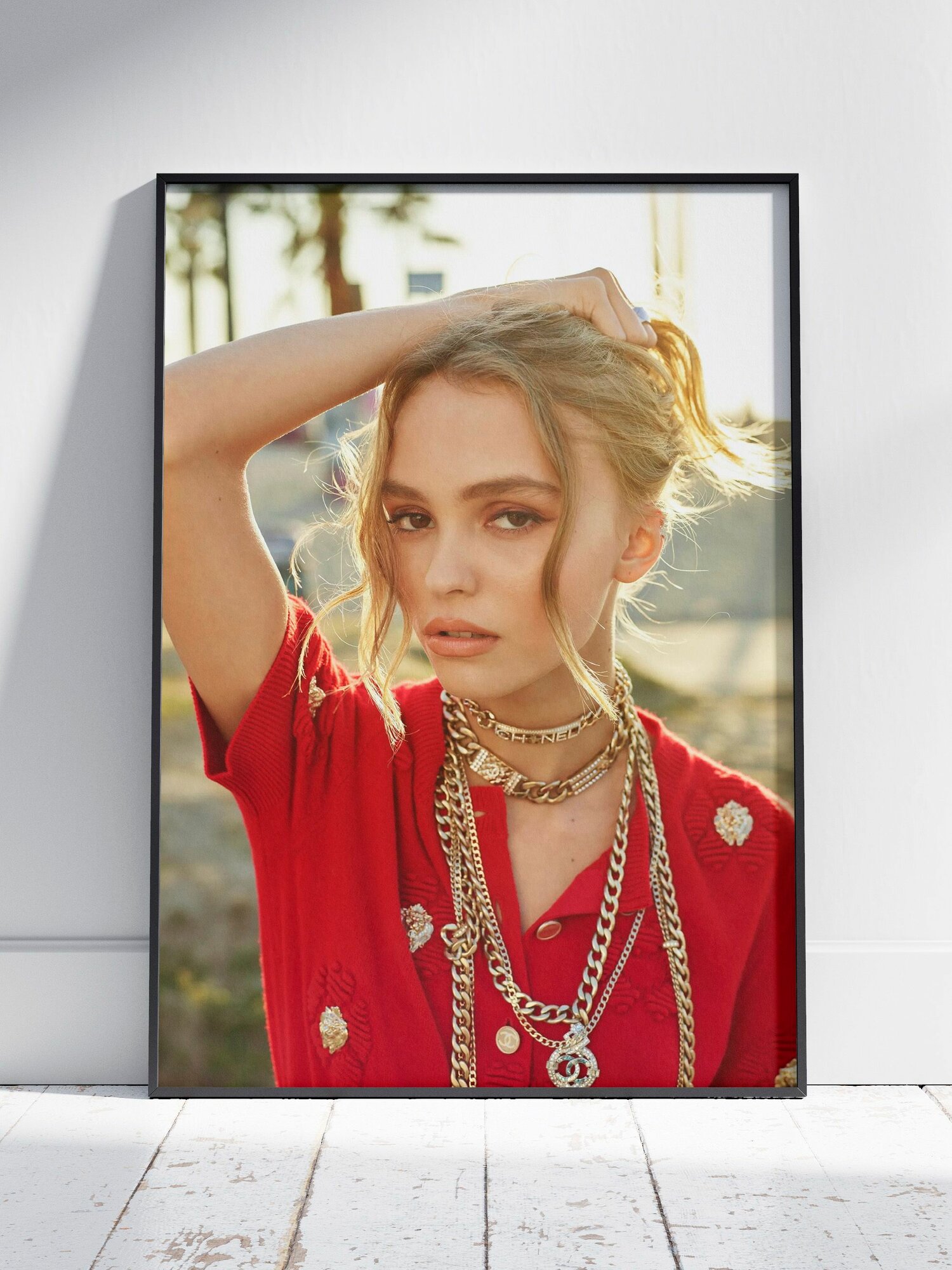 Плакат на стену для интерьера Лили Роуз Депп (Lily Rose Depp 34) - Постер по модели, бренду и моде формата A4 (21x30 см)