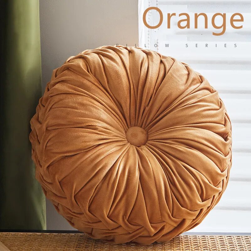 Оранжевая круглая декоративная подушка Pumpkin orange