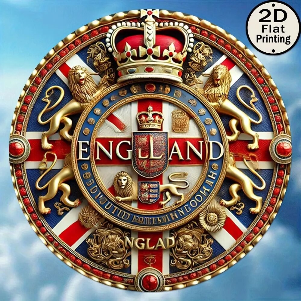 Прикольная табличка "Эмблема Англии", декор интерьера, металл, 20х20 см