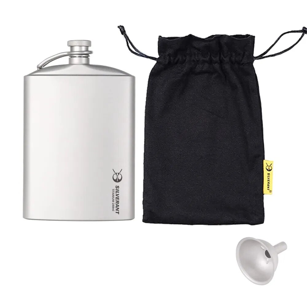 Туристическая титановая бутылка для вина SILVERANT 220ml/260ml Версия с полированным песком