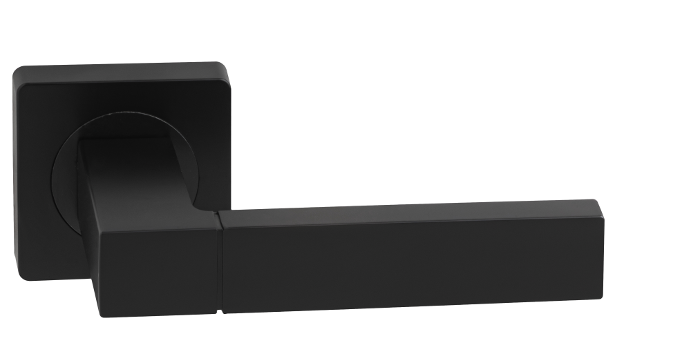 Комплект дверных ручек B-302 BLACK, черный (пластик)