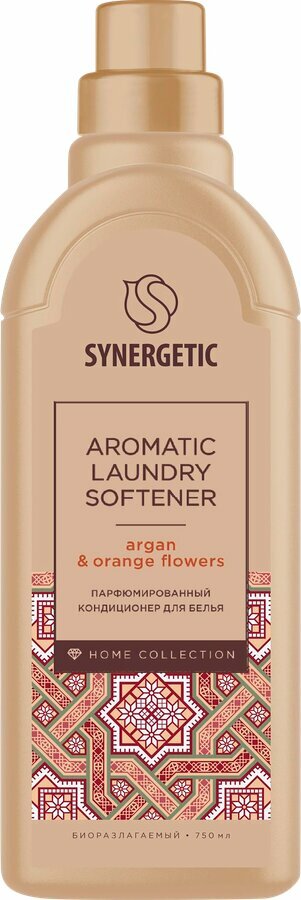 Кондиционер для белья SYNERGETIC Аргановое масло и цветы апельсина, 750мл (1 уп)