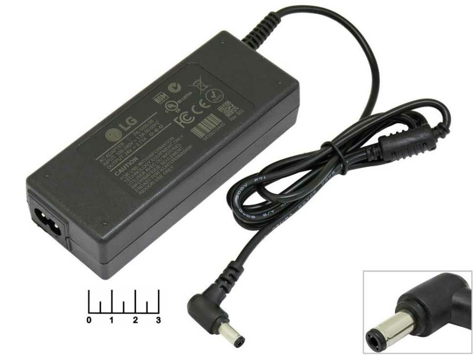 Блок питания 24V 2.71A AC-N316-B/PA-1600-98 импульсный без шнура (5.5*2.1/5.5*2.5) (восьмерка) угол
