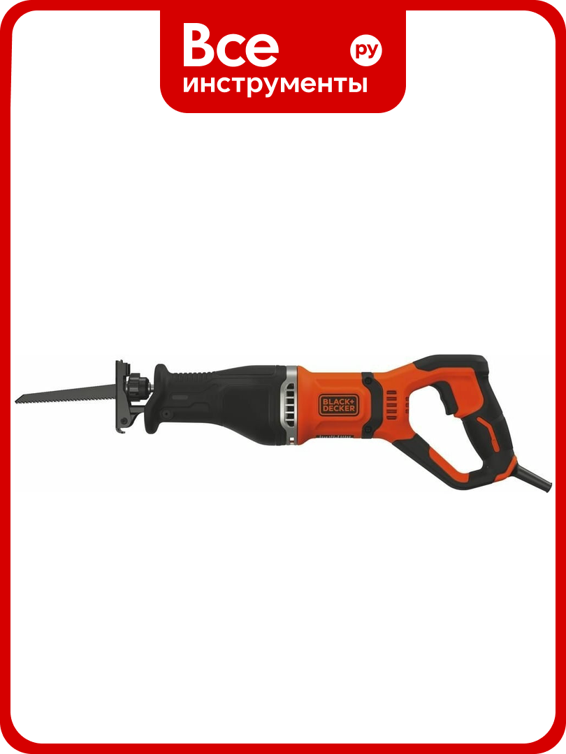 Сабельная пила Black&Decker BES301-QS, надежный, с бесключевой заменой оснастки, универсальное крепление, бытовой тип