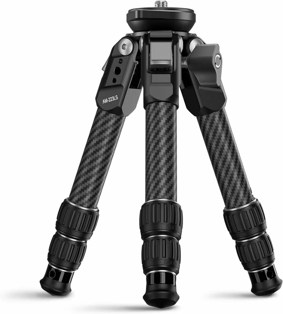 SIRUI AM-223LS Мини-штатив из углеродного волокна с основанием чаши, максимальная нагрузка 33 фунта, сверхлегкий 1,63 фунта, сложенный 8,82 дюйма, панорама на 360 и наклон 15