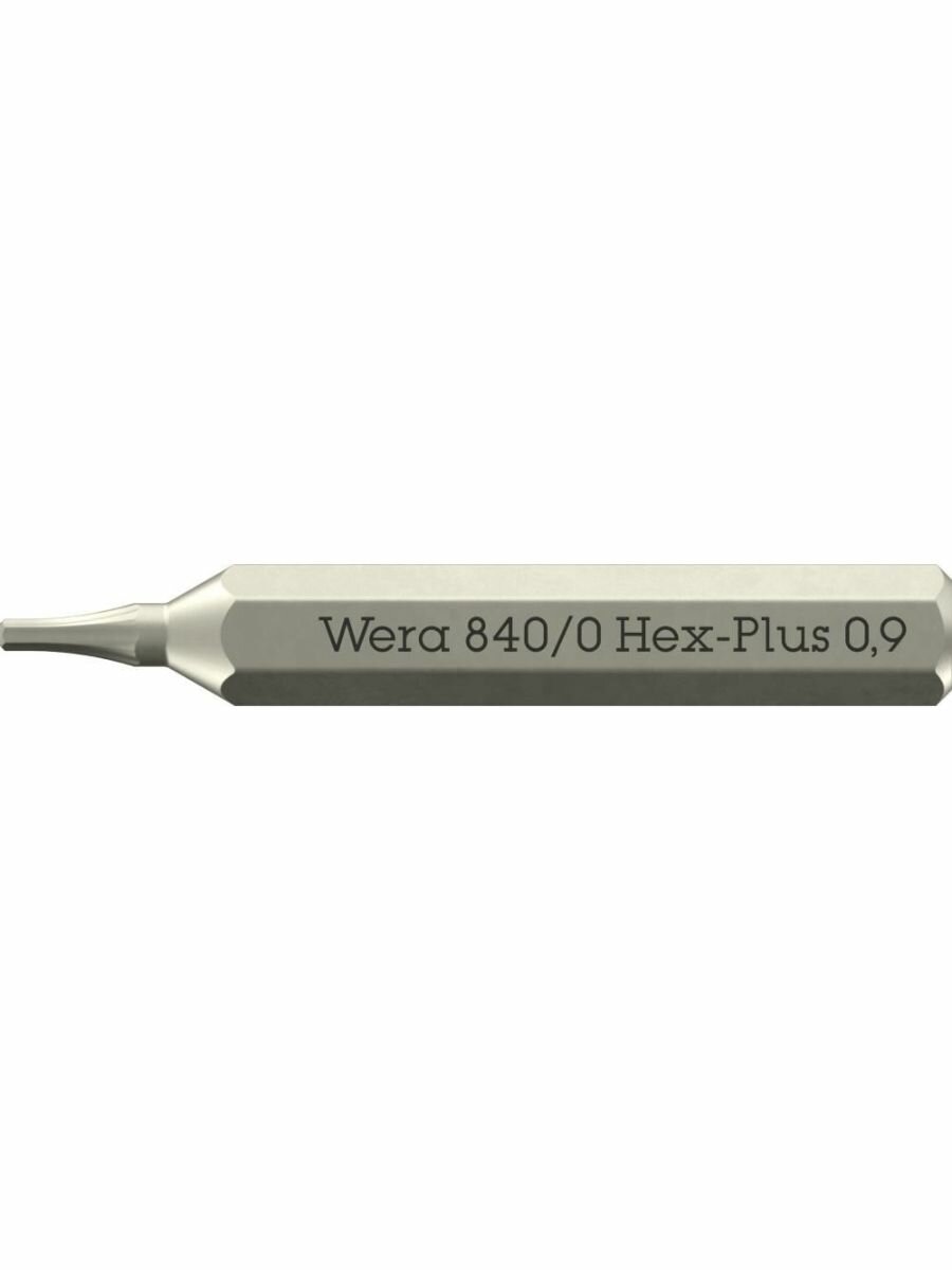 Бита Wera Micro Hex-Plus с внешним шестигранником, HEX 0.9 x 30 мм, хвостовик шестигранный 5/32" C4.0 (4 мм)