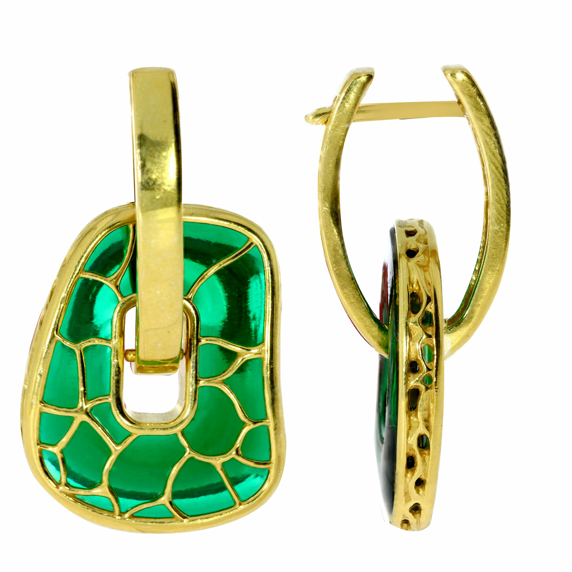 Серьги, серебро, 925 проба, золочение, янтарь