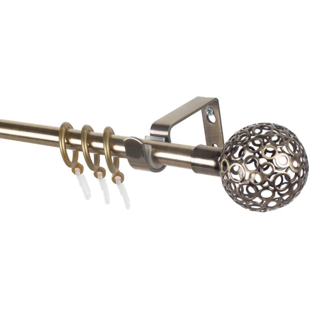 Металлический карниз LM DECOR лайт ажур диаметр 16 мм, 2.4 м, антик SC09511131240AB