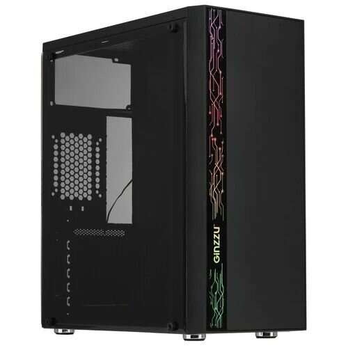 Компьютерный корпус GiNZZU A370 (A370) черный - Midi Tower, ATX, USB 2.0 Type-A, USB 3.2 Gen 1 Type-A