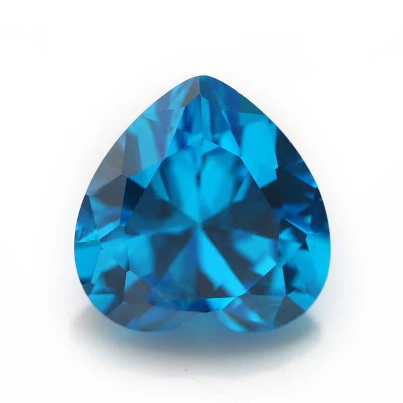 Бусины сердечки из кубического циркония, 3x3 мм, Deep Sea Blue, 50шт