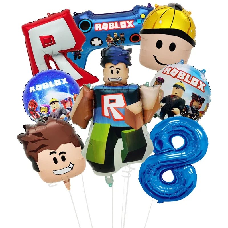 Шары Roblox синие, 8 шт.
