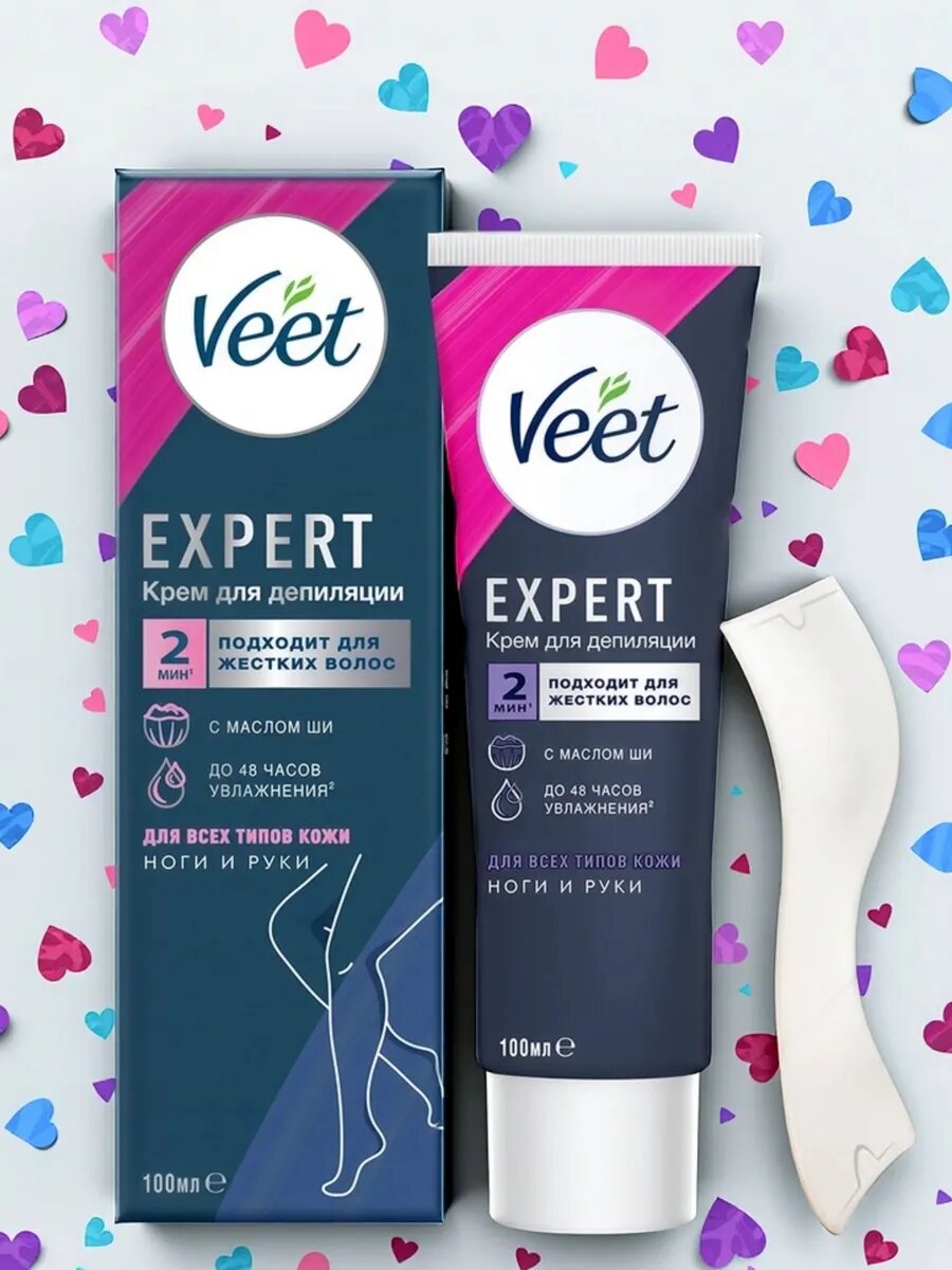 VEET Expert Крем для депиляции всех типов кожи ног и рук, 100 мл