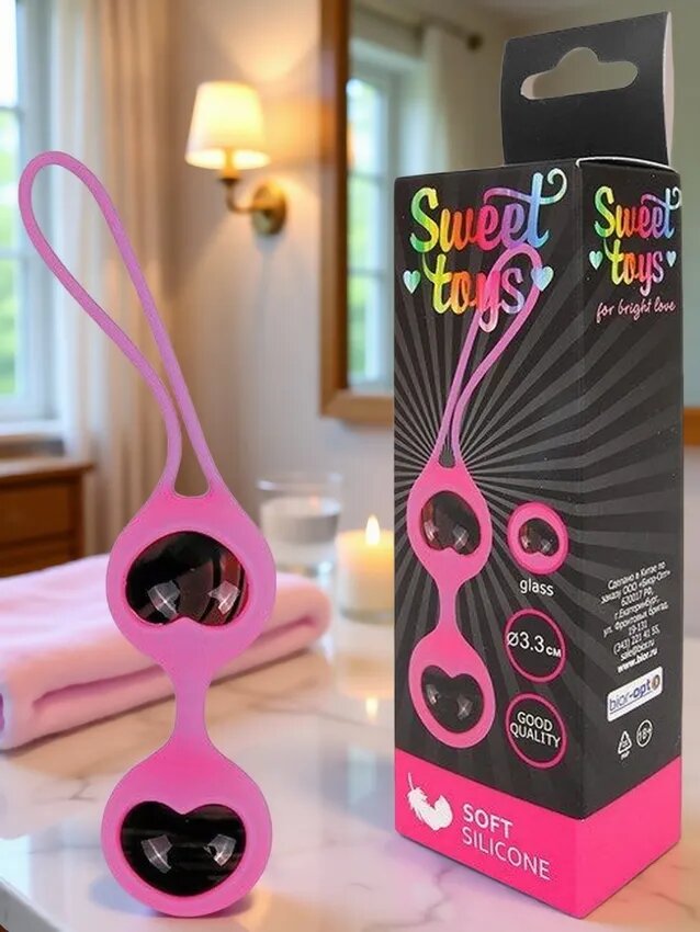 Вагинальные шарики Sweet Toys 40134, розовые, для тренировки интимных мышц, 75 г