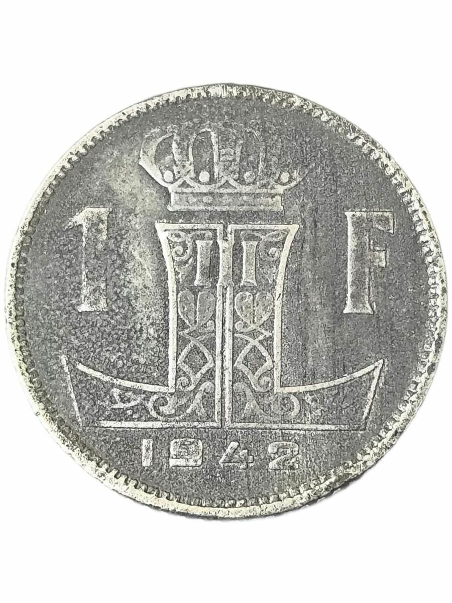 Монета 1 франк Бельгия 1942 г