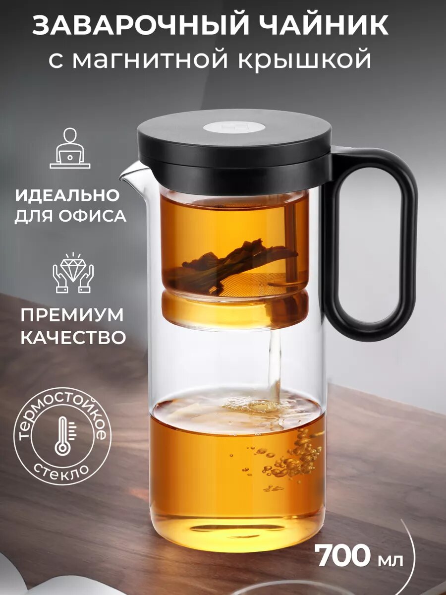 Чайник заварочный типот Coffee&Press LX-002 Premium из боросиликатного стекла, 720 мл