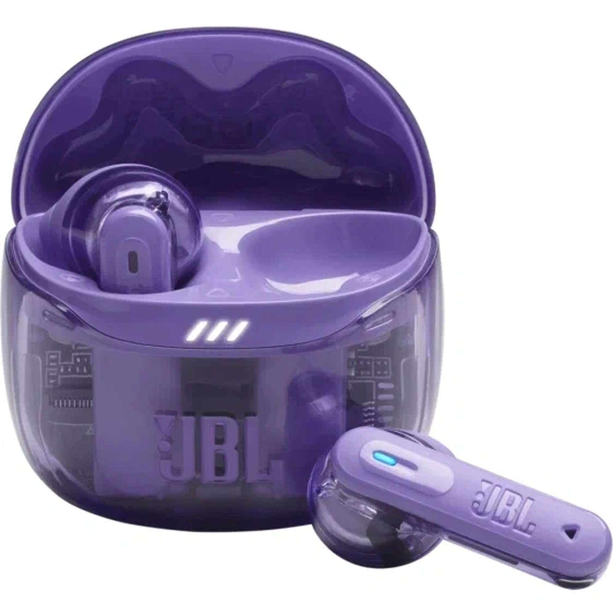 Гарнитура JBL Tune Flex 2 Ghost Edition прозрачный/фиолетовый (jbltflex2gmae)