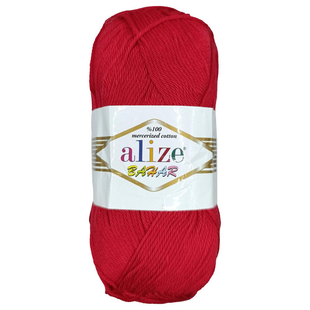 Пряжа для вязания Alize Bahar 56 красный 100 гр/260 м 100% мерсеризованный хлопок