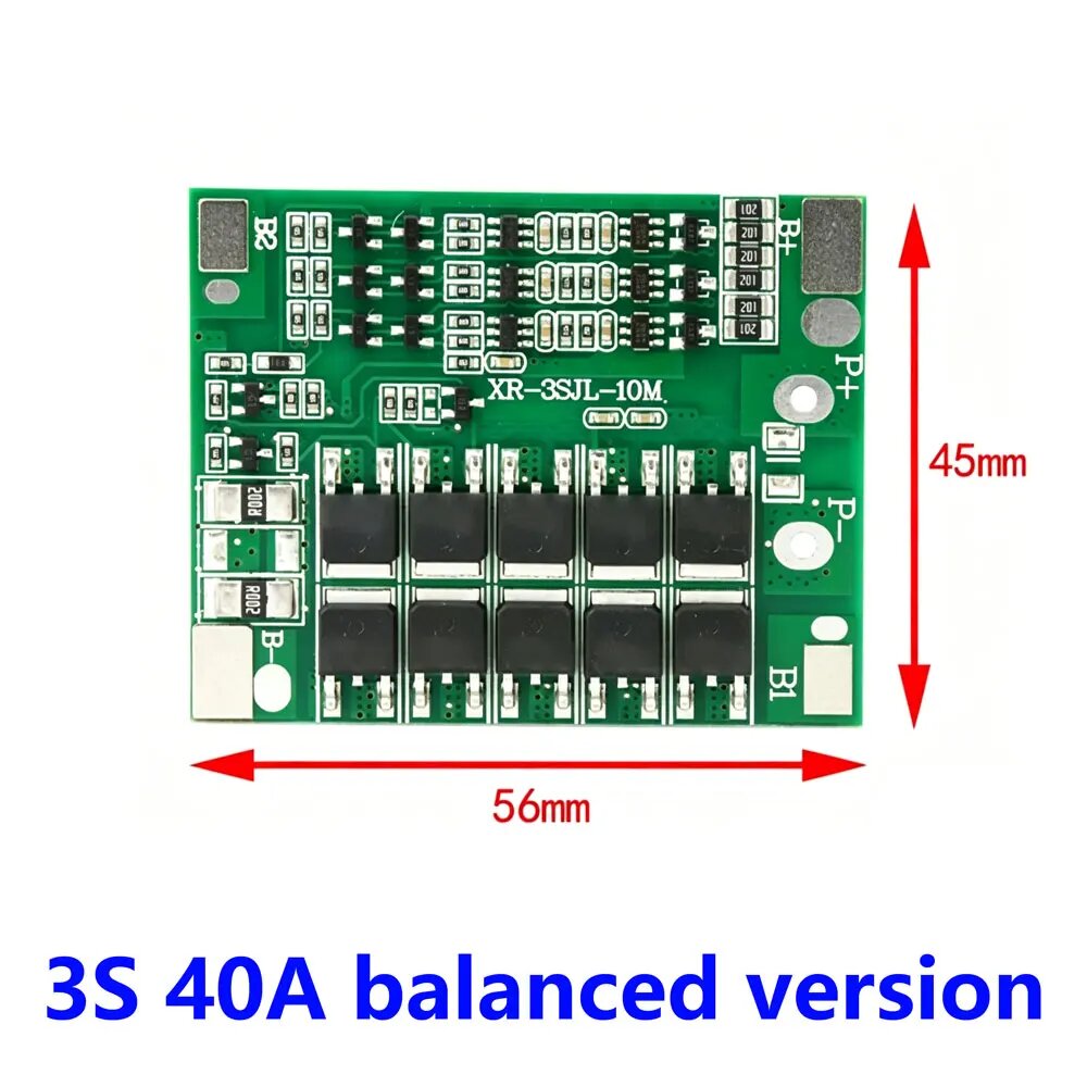 Плата защиты литий-ионных аккумуляторов 3S 25A 60A 4S 40A BMS 18650 11.1V 3S 40A Balanced
