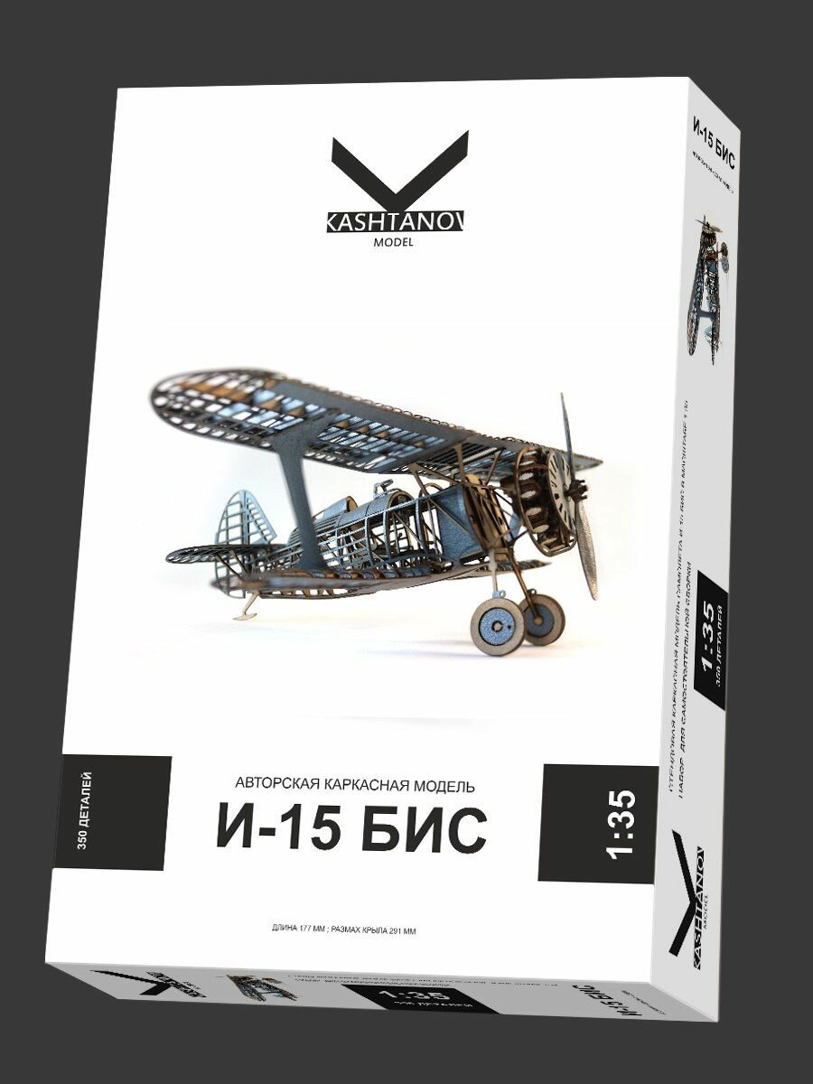 Самолёт И-15 БИС Авторская каркасная модель