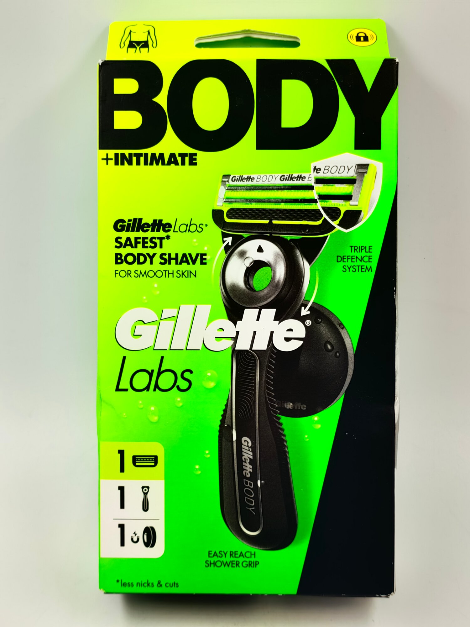 Бритвенный станок для тела Gillette Labs Body + Intimate с магнитным держателем для душа
