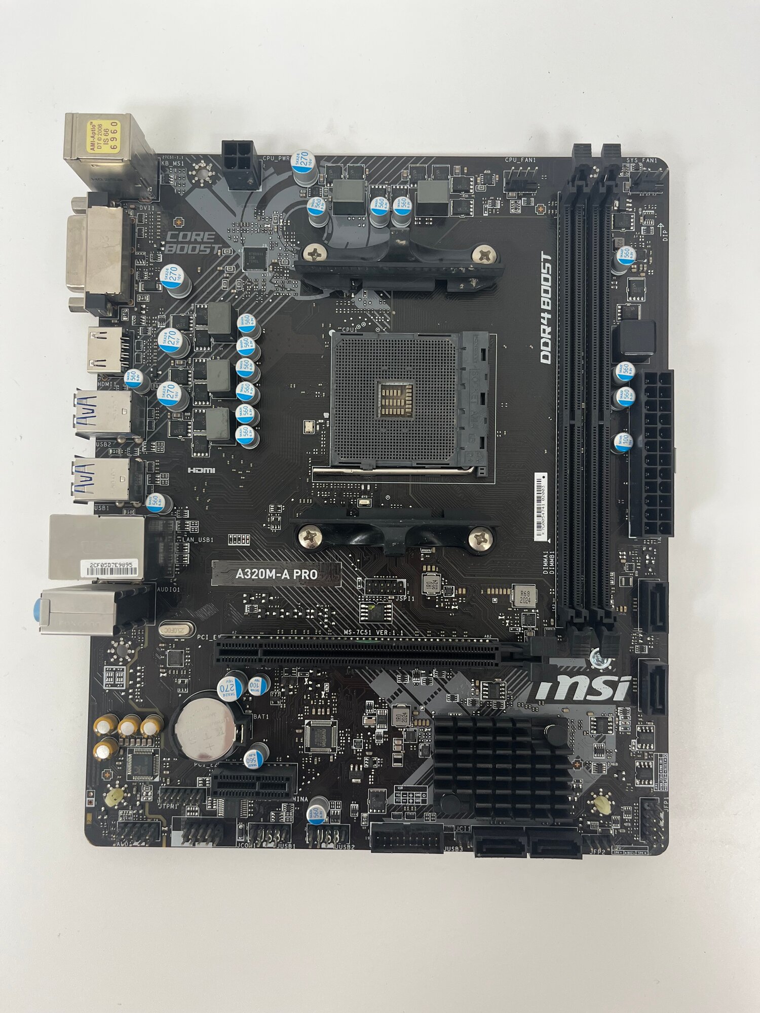 Материнская плата MSI A320M-A PRO формата Micro-ATX с сокетом AM4