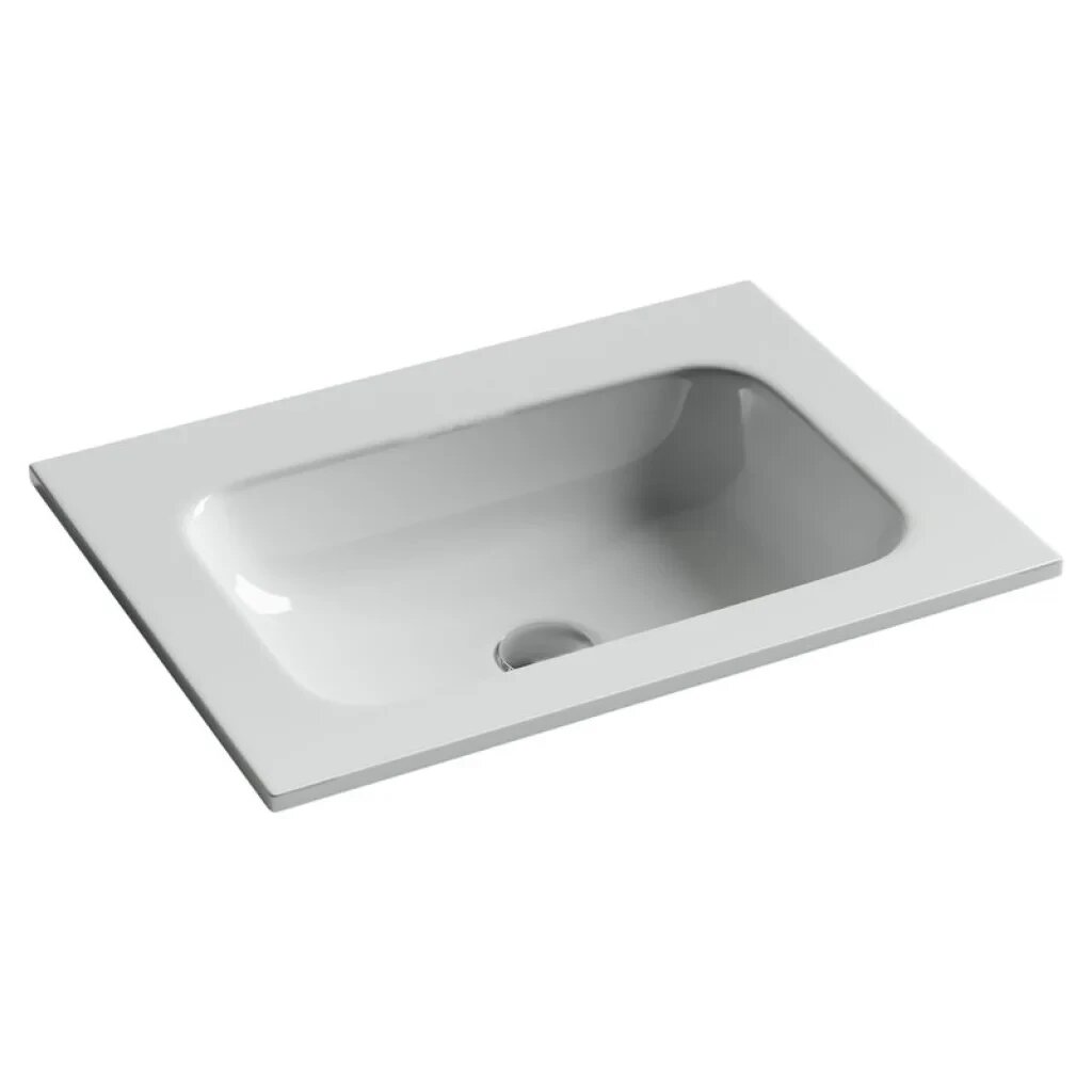 Накладная раковина Ceramicanova Grace прямоугольная без отверстия под смеситель 61 см CN7011wx, фаянс, белый