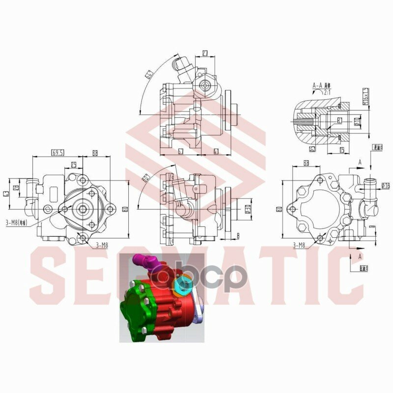 Насос ГУР AUDI A6 II (4B2, 4B5, C5) 2.7T 1997-2005 AUDI A6 C5 2.4/2.8 1997-2005 AUDI Allroad 2.7T 2000-2005 VW Passat (3B3.