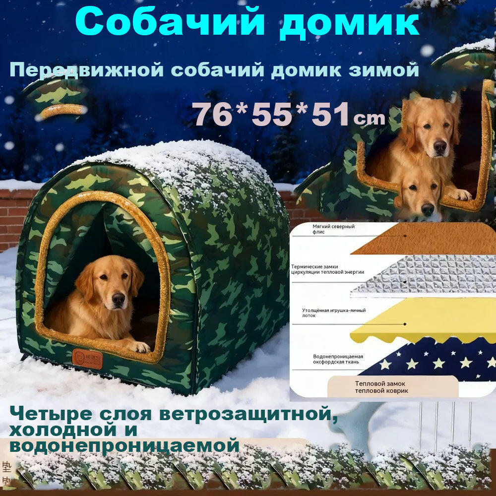 Домик для кошек/Теплый водонепроницаемый зимний дом/Уличное и домашнее использование