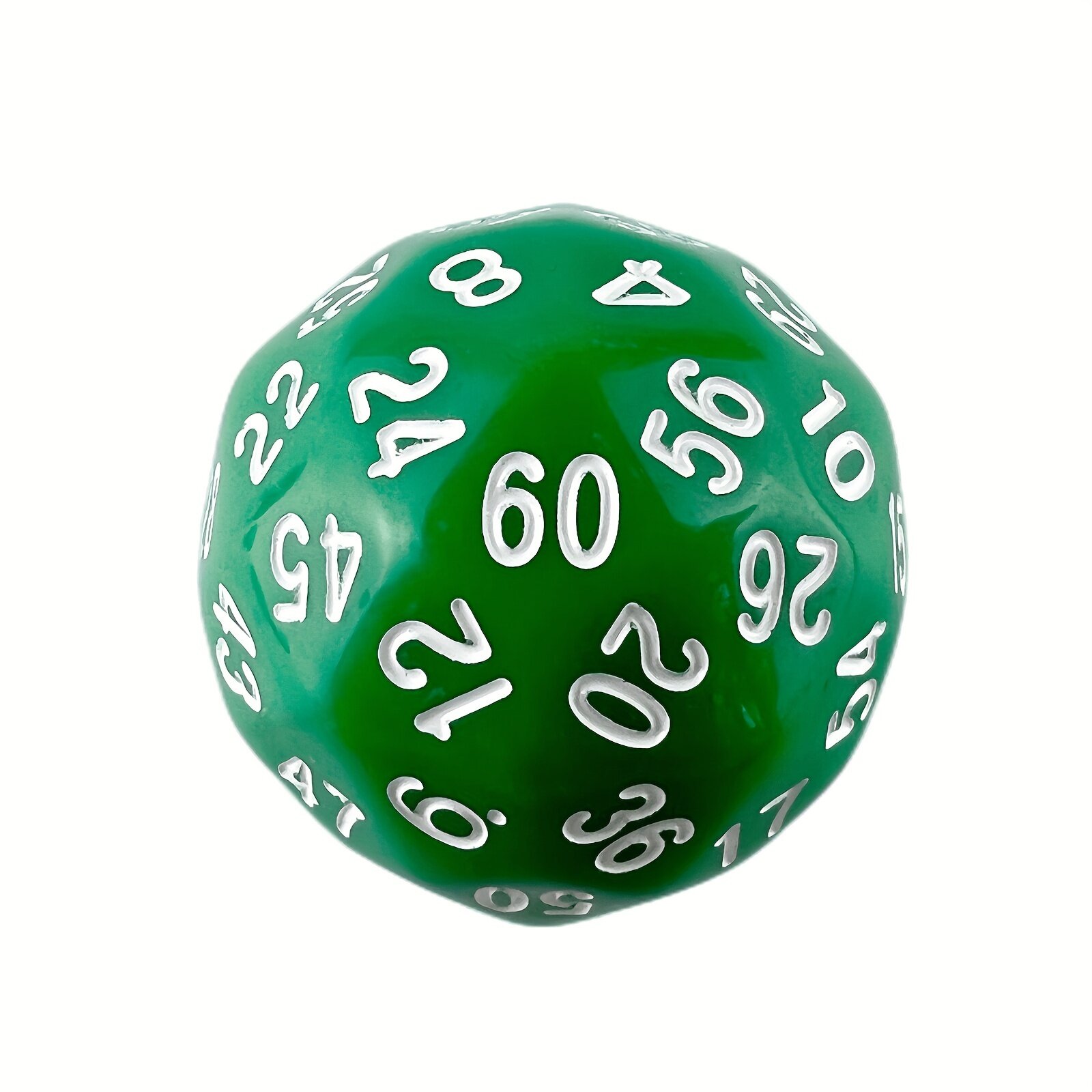 Многогранная игральная кость D60, 60 граней, зеленая, 36 мм