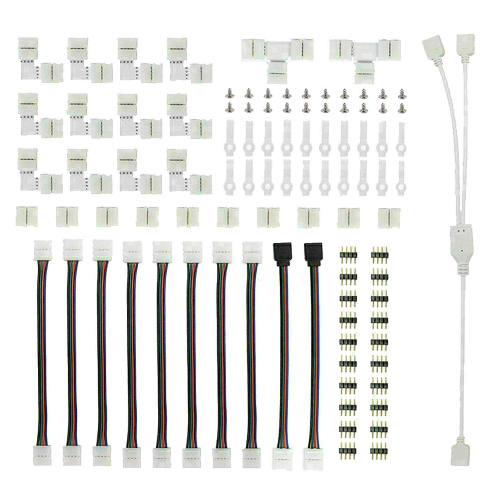 95 шт. 4-контактных соединителей для светодиодных лент 10 мм 5050 SMD RGB L/T-образной формы