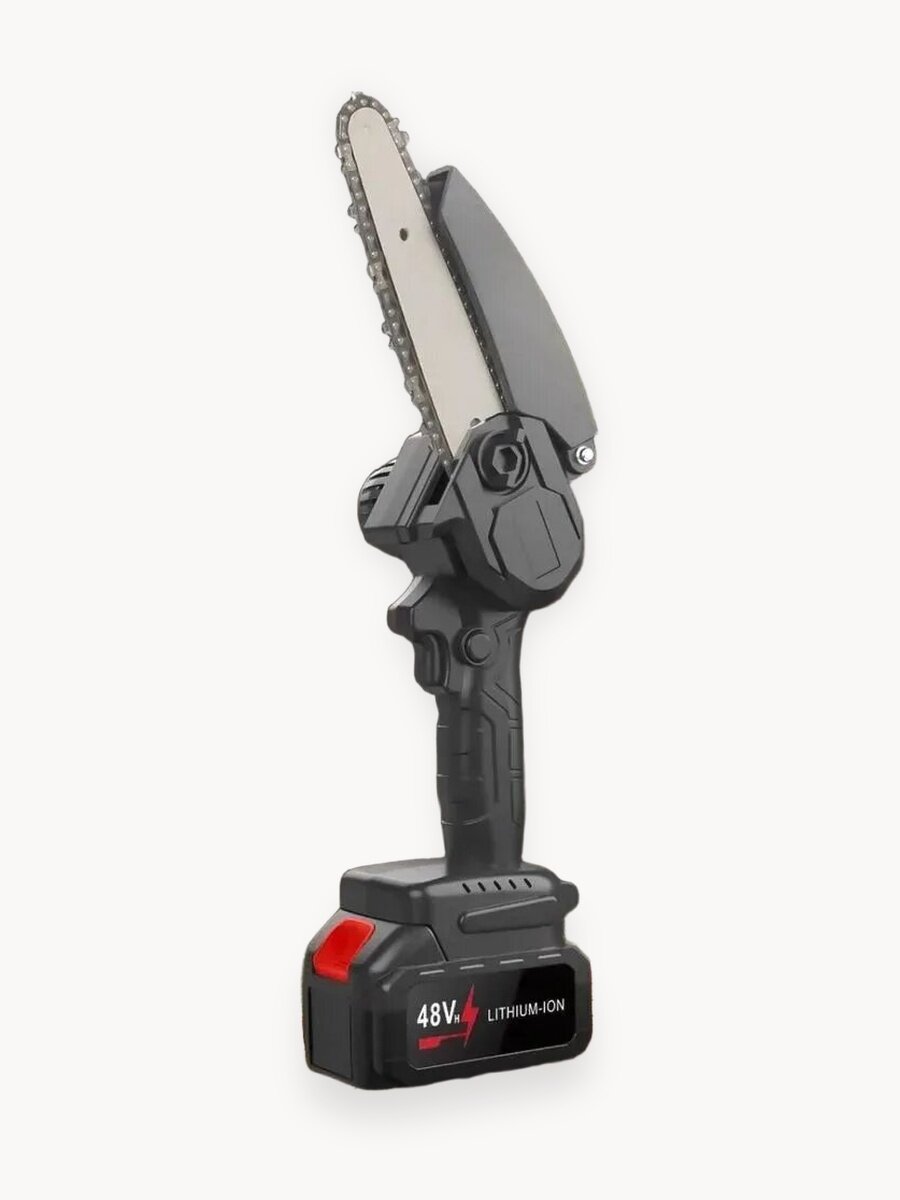 Мини пила аккумуляторная цепная электрическая с кейсом, электропила садовая, сучкорез