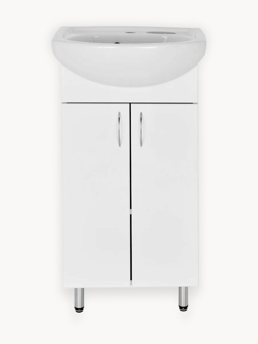 Напольная тумба с раковиной в ванную комнату, ORANGE белый глянец Роса Ro-45TUW+RA, высококачественных материалов, легко