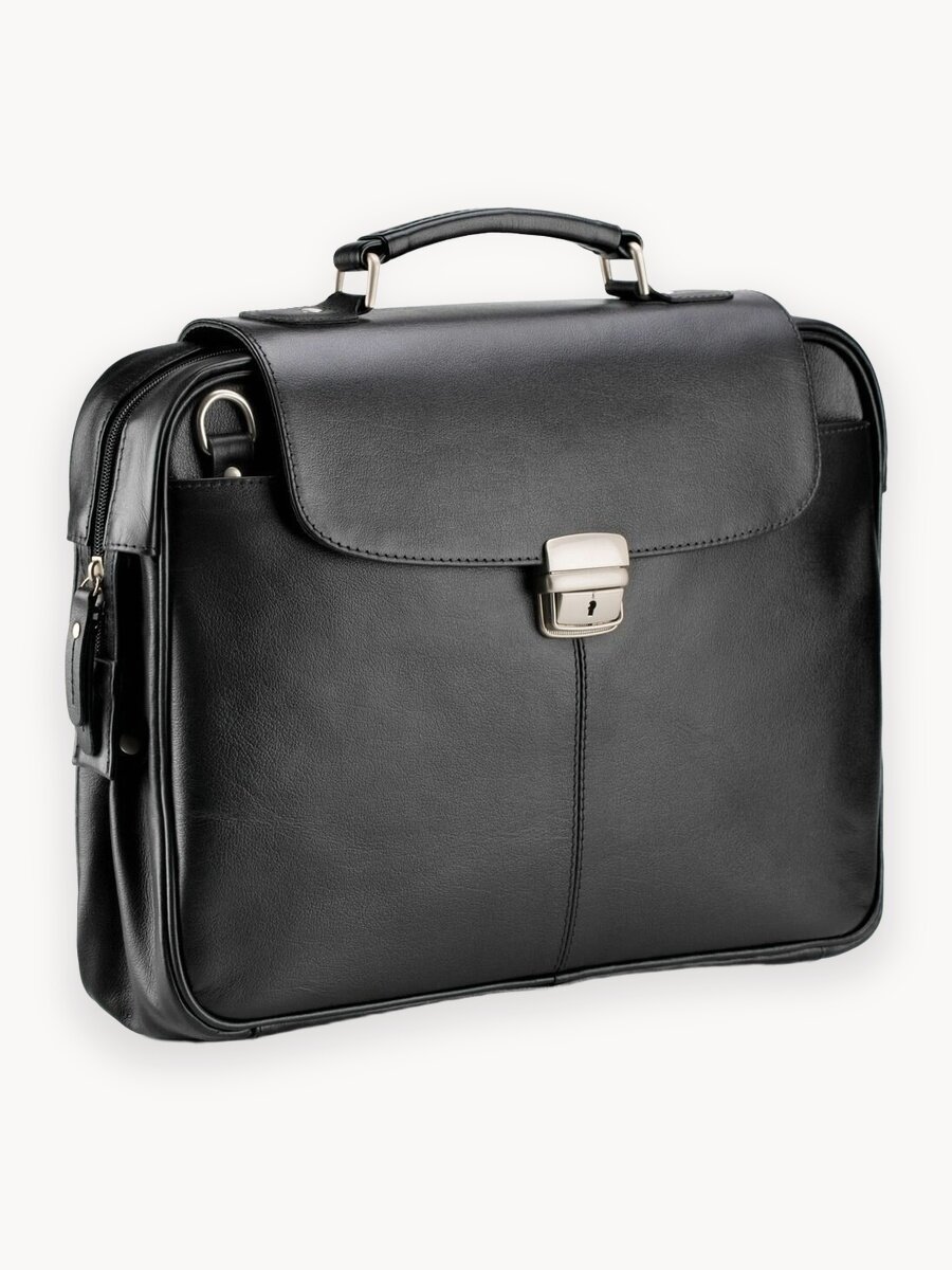 Портфель Кожинка, фактура матовая, черный