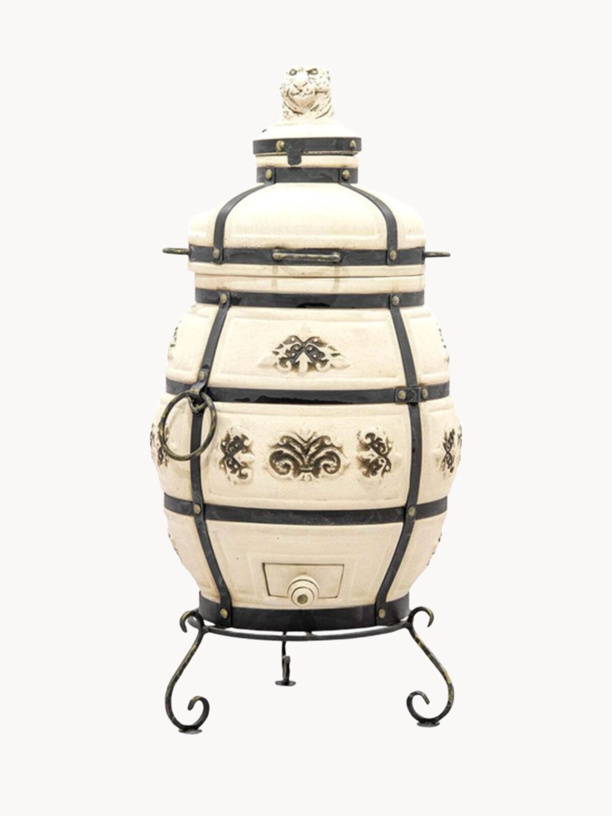 Александр с откидной крышкой - набор "Все и сразу+" - тандыр для дачи средний с термометром (требует установки)