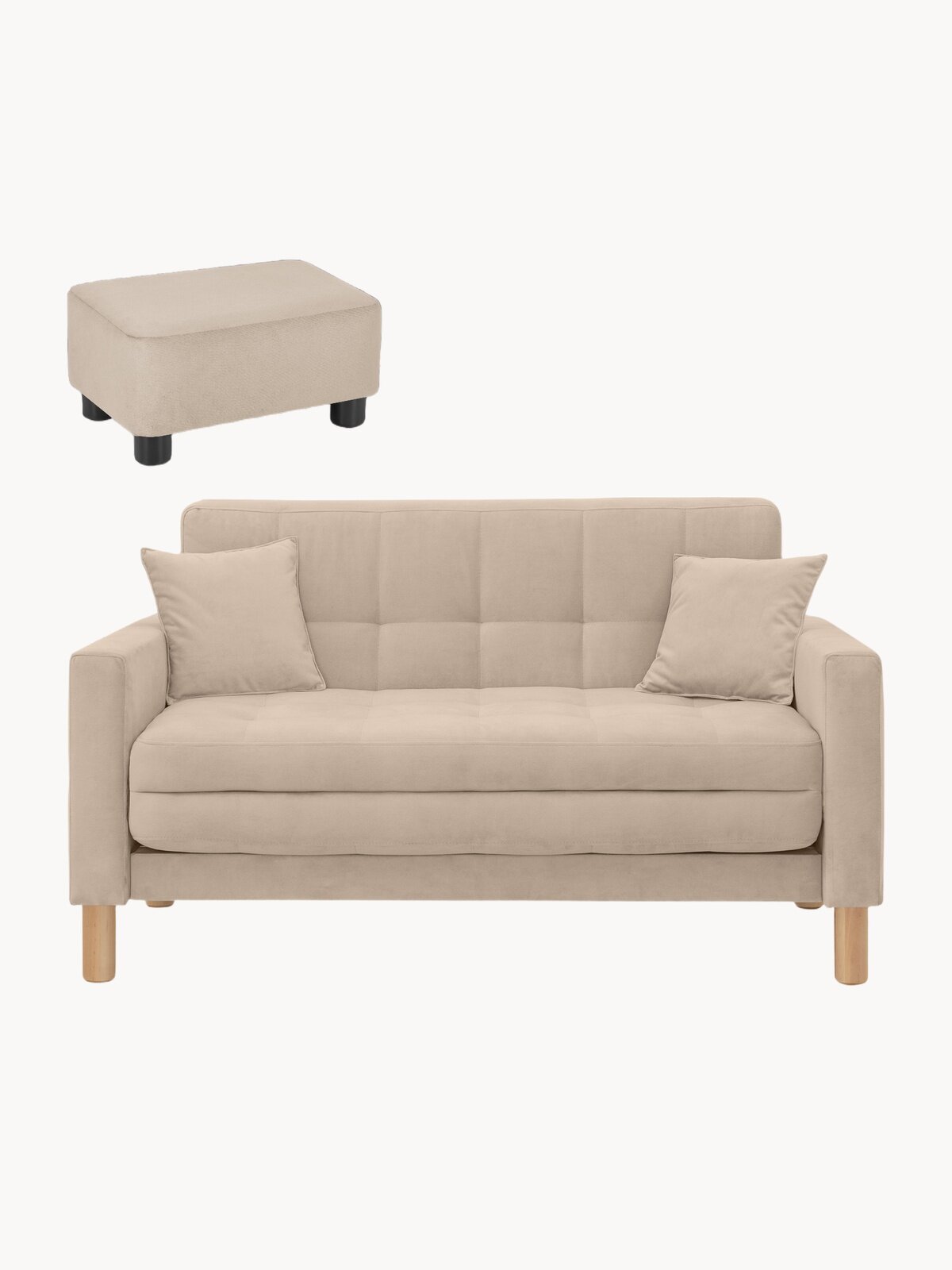 Диван-кровать Этро , 140*80*81, спальное 120*194, велюр, цвет бежевый