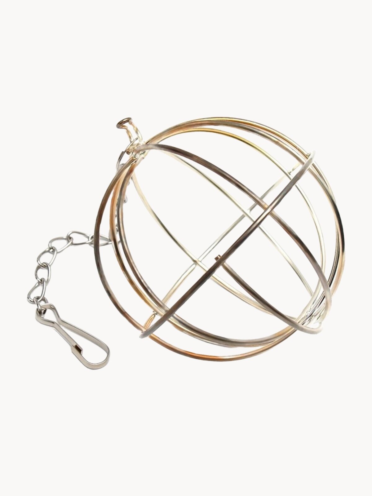 Кормушка для сена Пижон, для грызунов, подвесная, круглая, серебристая, 8x8x15 см