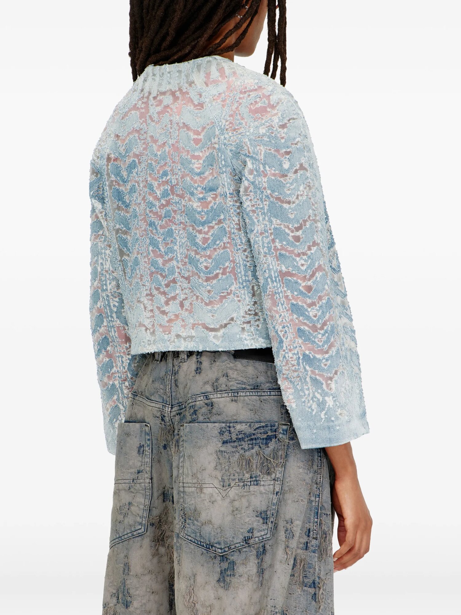 Куртка DIESEL Jacket in microstone devoré denim, размер 40 EU, синий — фото 1