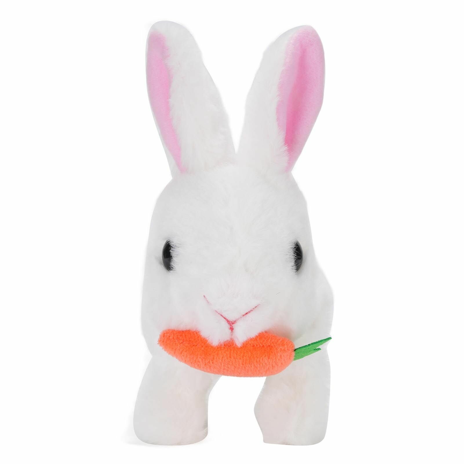 Электрический прыгающий плюшевый кролик, белый, интерактивный