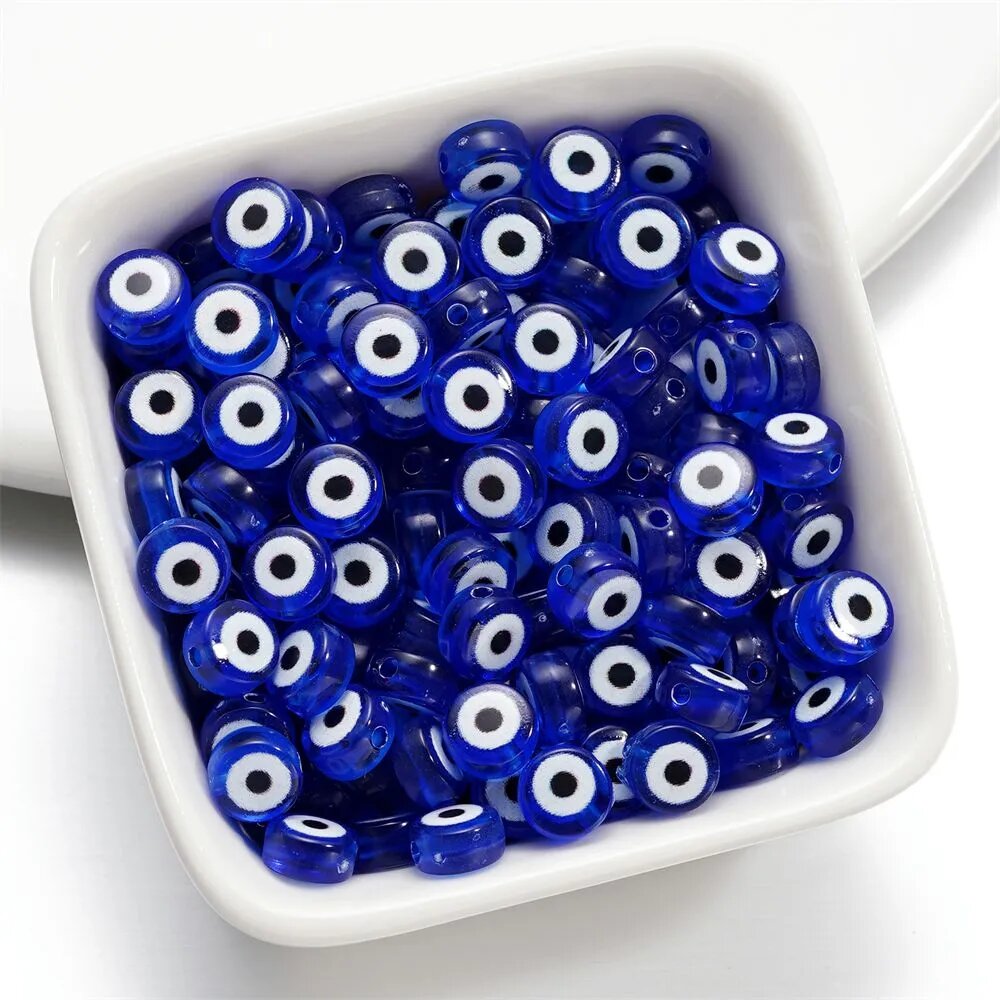 Бусины Кошачий Глаз от Сглаза для Рукоделия, 7х4мм, 30шт, тёмно-синий