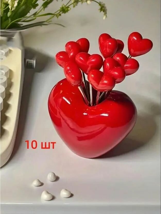 Вилка для салата 10 предм. красный