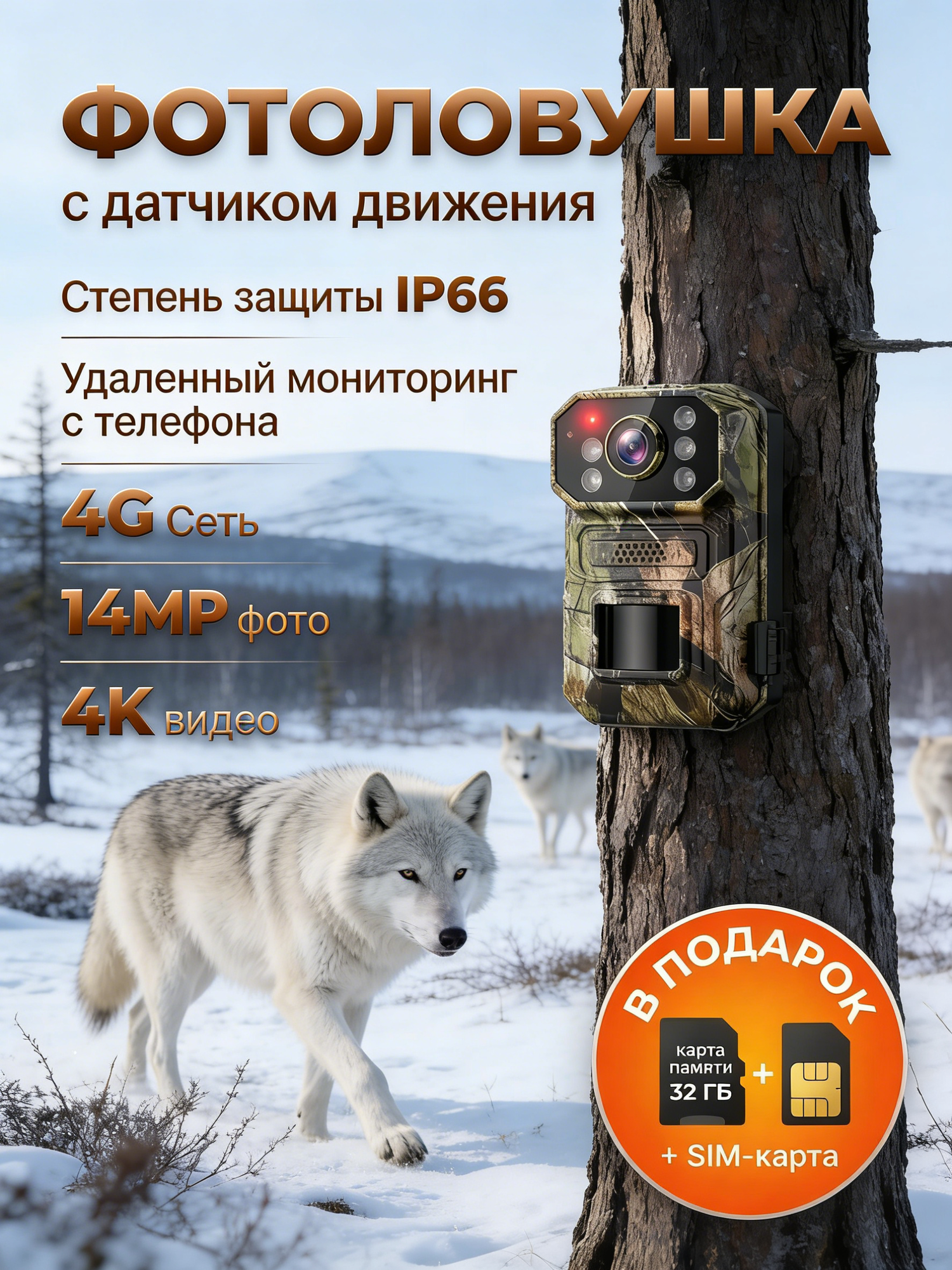 Фотоловушка, ночное видение, сим-карта, высокая четкость, водонепроницаемая, пылезащитная